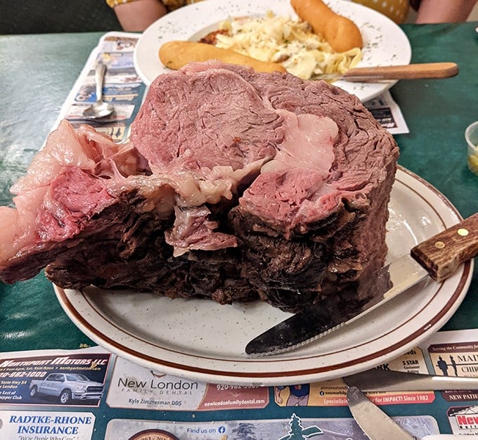 The king of Wisconsin supper club cuts in all its glory&mdash;a mountain of roast beef so substantial it could have its own ZIP code.