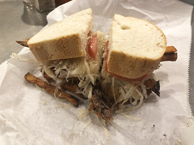 The roast beef sandwich arrives looking like it's been hitting the gym &ndash; absolutely stacked and proud of it.