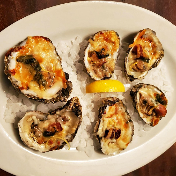 These roasted oysters, bubbling with savory toppings and a hint of bacon, prove that sometimes playing with fire yields deliciously sophisticated results.