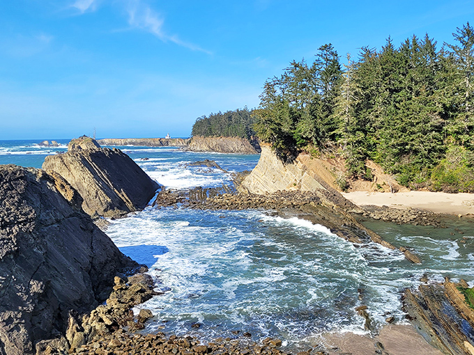 Nature's jigsaw puzzle of rock formations and tide pools &ndash; where every piece fits perfectly and the picture changes with each incoming wave.