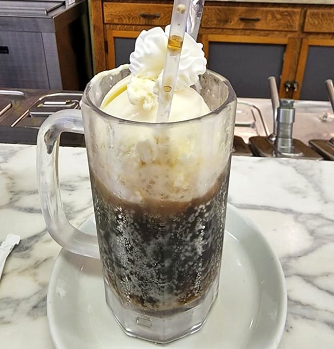 Root beer float so authentic it should come with its own leather jacket and pompadour. The straw stands up straight&mdash;no slouching allowed. 