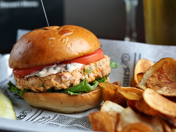 The Salmon Burger brings ocean-fresh flavor to the Midwest, proving that sometimes the best seafood is found hundreds of miles from any coast.