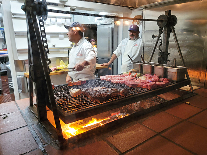 The ancient ritual of Santa Maria-style barbecue unfolds before your eyes. Those oak-fired flames aren't just cooking meat&mdash;they're creating edible California history.