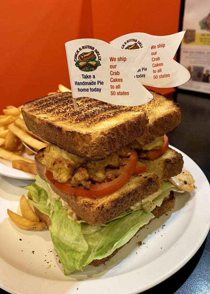 The sandwich flag says it all&mdash;these crab cakes travel to all 50 states, but they're best enjoyed right here where the Chesapeake meets Main Street.