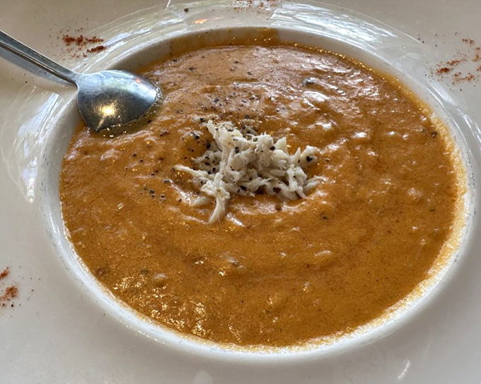 The legendary she-crab soup in all its glory. This velvety bowl of coastal perfection has launched a thousand return visits. 