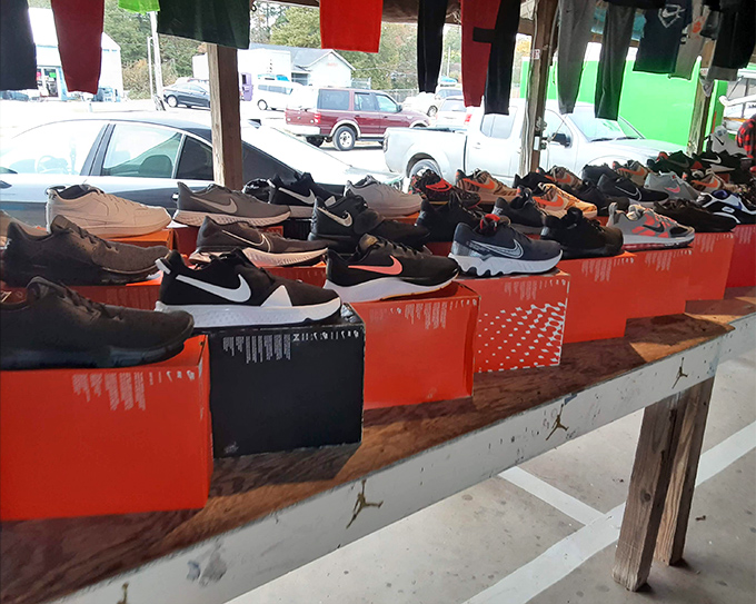 Sneakerhead central! These kicks lined up like soldiers ready for inspection would make even Michael Jordan nod in approval.