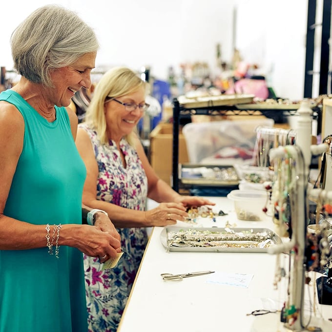 The jewelry counter brings together shoppers sharing the universal thrill of the find&mdash;where vintage brooches and contemporary pieces await new owners.