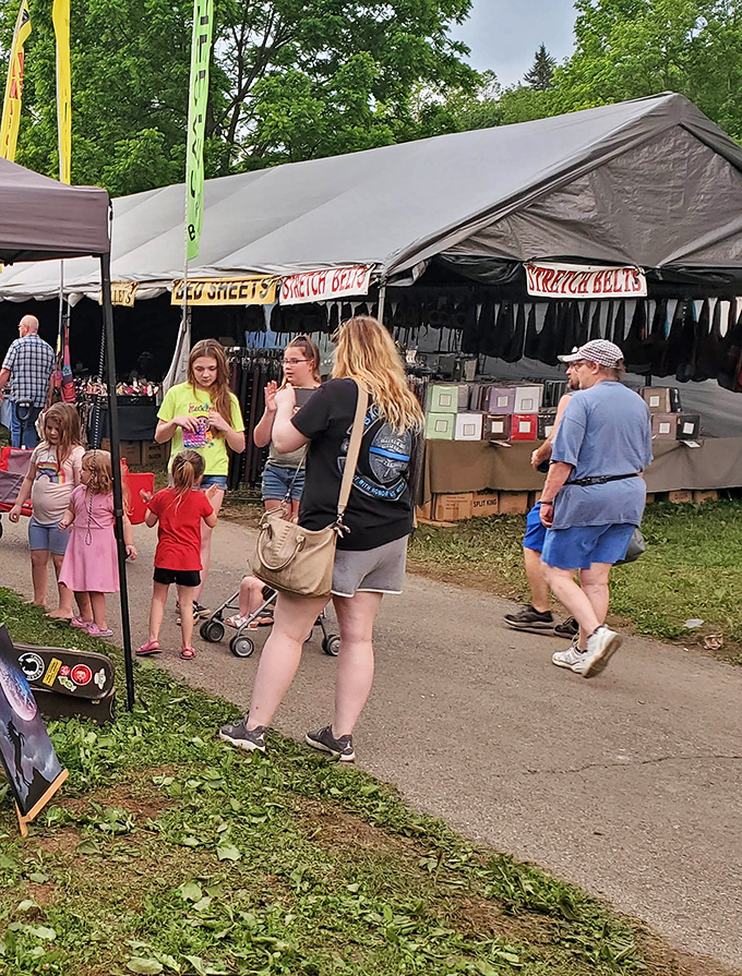 The universal language of bargain hunting brings shoppers together, where "just browsing" quickly transforms into "I'll take three" under the spell of a good deal.