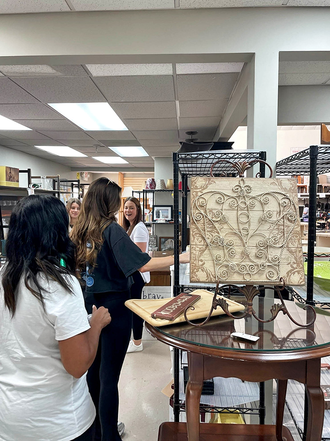 The universal language of thrifting brings shoppers together in shared excitement&mdash;that moment when someone spots the perfect find is priceless.