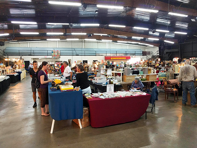 Under soaring ceilings, treasure hunters navigate the indoor marketplace like explorers charting new territory – maps optional, enthusiasm required.