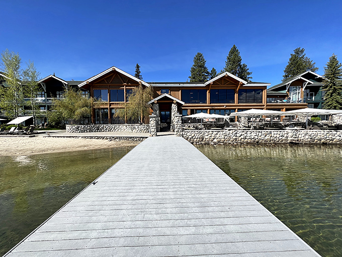 Shore Lodge's wooden dock invites you to step into a postcard. If tranquility had an address, this lakefront retreat would be it.