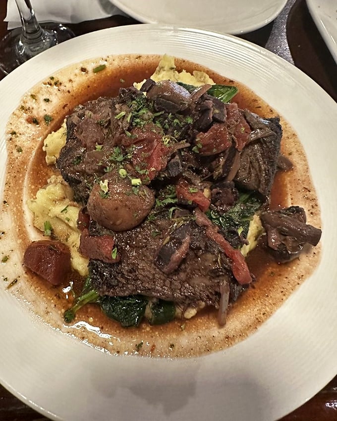 This isn't just beef&mdash;it's a short rib masterpiece swimming in its own glorious juices. The kind of dish that makes conversation stop and eyes close in silent appreciation.