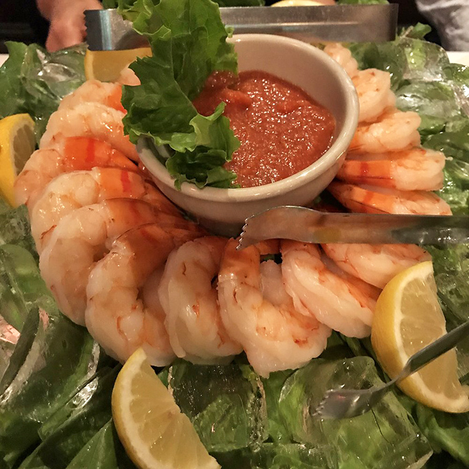 The shrimp cocktail&mdash;where each plump crustacean stands at attention around its spicy sauce companion. Ocean-fresh simplicity that makes you wonder why anyone bothers with complicated food.