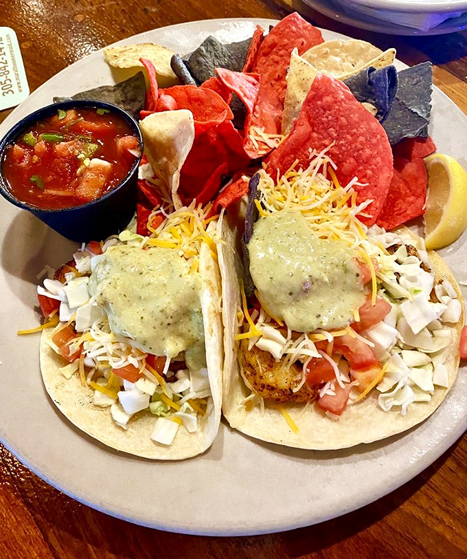 Fish tacos that make you question every taco you've eaten before. That sauce isn't just drizzled&mdash;it's applied with artistic precision.