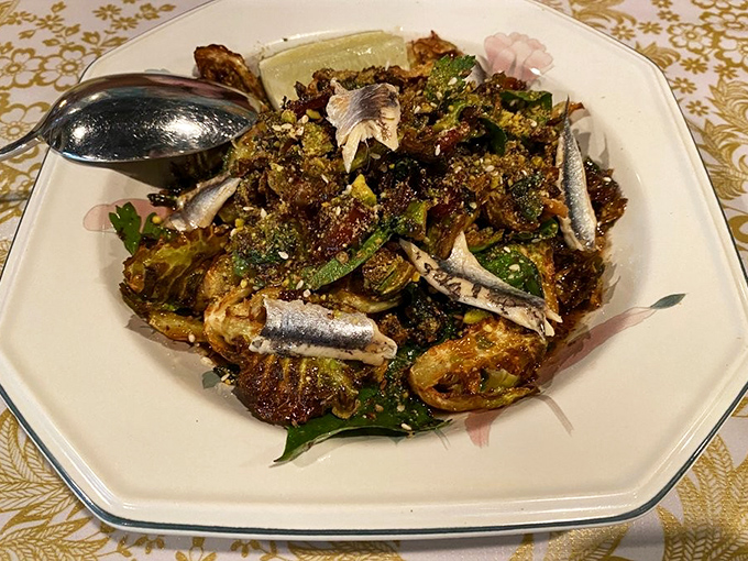 A beautiful chaos of flavors&mdash;tiny silver fish dancing among brussels sprouts in a dish that's both humble and extraordinary.