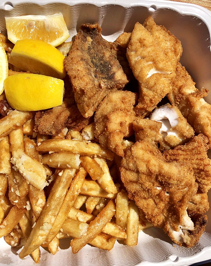 Golden-fried fish and chips that would make a British pub jealous, with fish so fresh it practically introduces itself by name.