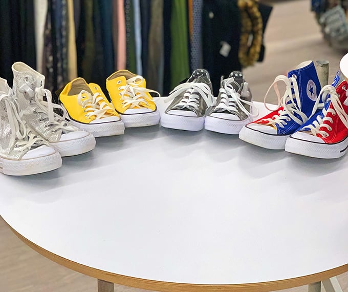 These aren't just sneakers—they're tiny time machines waiting to carry your feet on new adventures at a fraction of retail therapy prices.