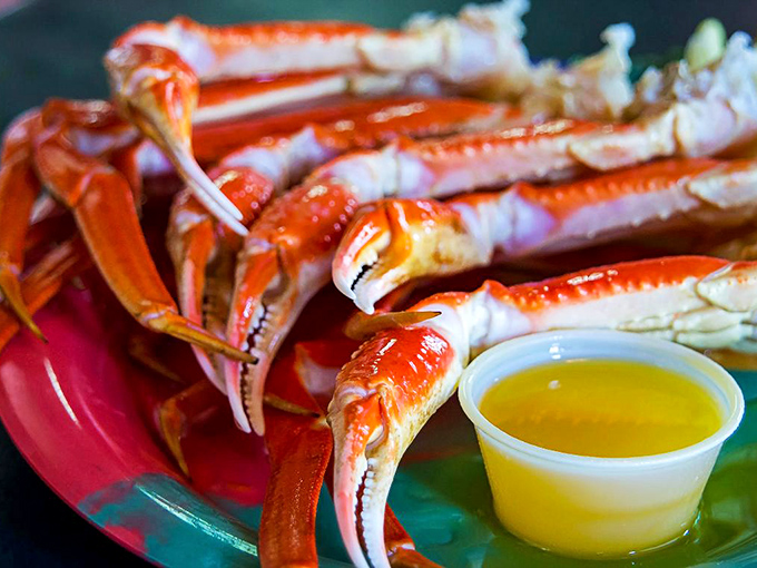 Snow crab legs: Nature's way of saying "I'm delicious, but you're going to have to work for it." The butter makes it all worthwhile.