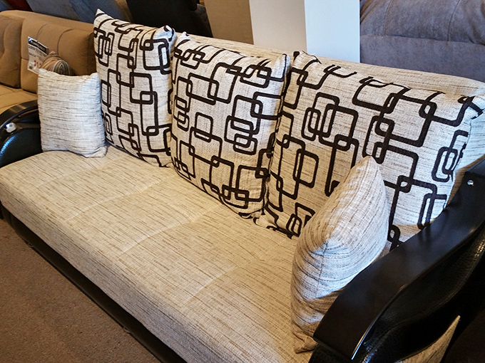 Mid-century modern meets contemporary comfort. This stylish sofa could be the statement piece your living room has been missing.
