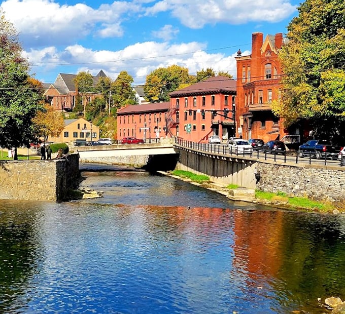 The town's lifeblood flows beneath historic bridges. Spring Creek's crystal waters reflect Bellefonte's red-brick buildings, creating a double dose of architectural eye candy.