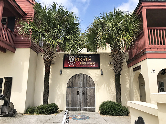 The Pirate Museum's weathered doors promise treasure beyond&mdash;though unlike the pirates of old, you'll only surrender the price of admission, not your valuables.