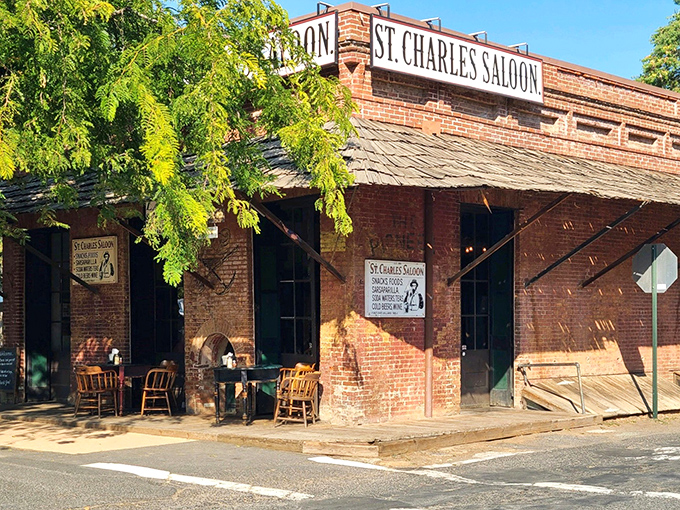 The St. Charles Saloon invites weary travelers to rest their boots and wet their whistles, its brick fa&ccedil;ade having witnessed countless celebrations and sorrows since gold fever struck.