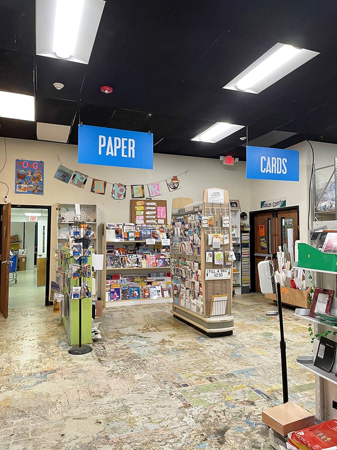 Paper and cards section: where the "I'll just grab one thing" promise goes to die and shopping lists become mere suggestions.