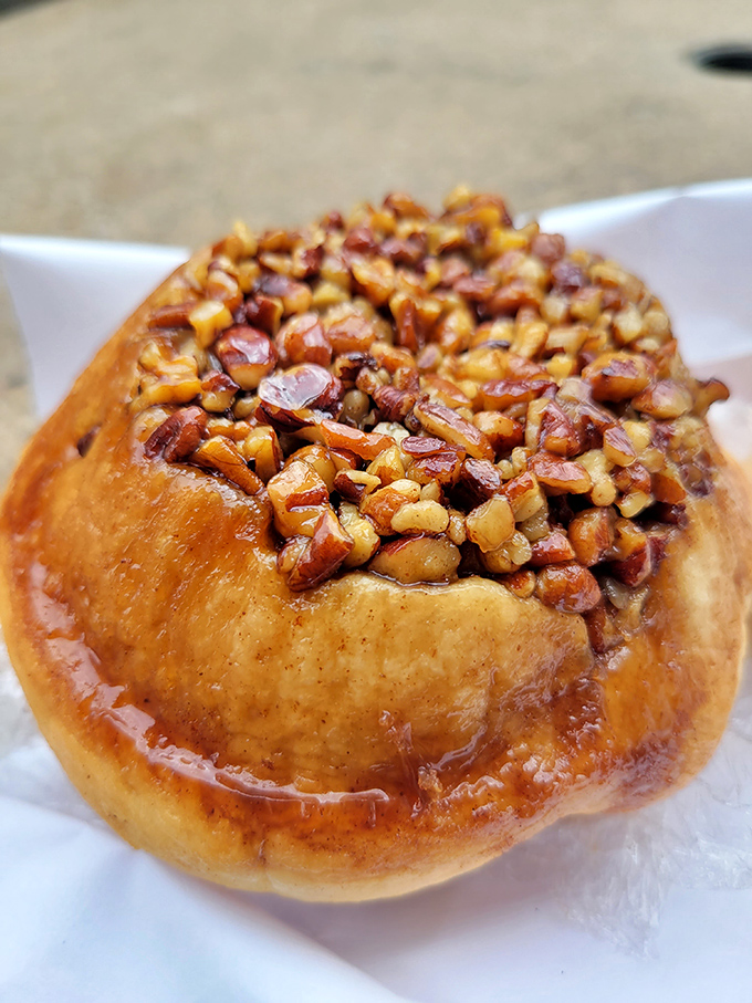 Not just any sticky bun&mdash;a masterclass in caramelized pecan perfection. This is what breakfast dreams about when it goes to sleep at night.