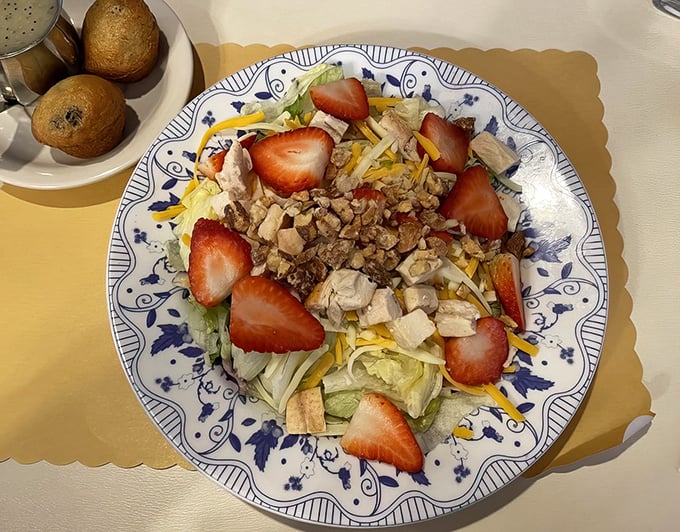 This isn't just a salad&mdash;it's a celebration of fresh strawberries, tender chicken, and crunchy nuts that makes eating healthy feel like cheating.