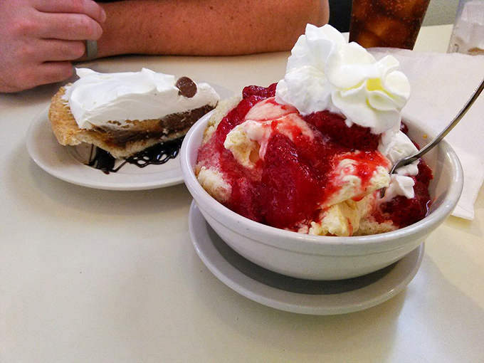 Strawberry shortcake that makes you consider dessert as a legitimate food group. That whipped cream mountain isn't going to climb itself.