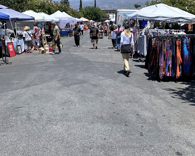 The market's main thoroughfare buzzes with weekend warriors, each on their own mission to uncover that special something hiding in plain sight.