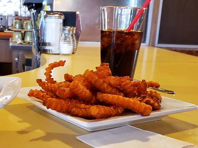 Sweet potato fries that somehow convince you they're "healthier" while still delivering that crispy-outside, fluffy-inside satisfaction we all crave.