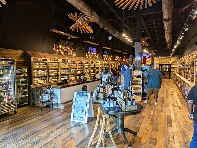 Tennessee Cider Company brings rustic charm and local flavors together. The wooden interior says "mountain cabin," but the selection screams "sophisticated palate."