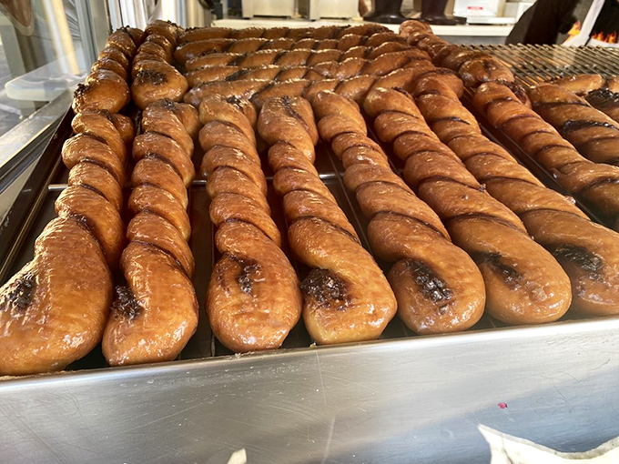 Tiger Tails lined up like edible soldiers, their twisted chocolate and vanilla dough ready to march straight into your happy place.