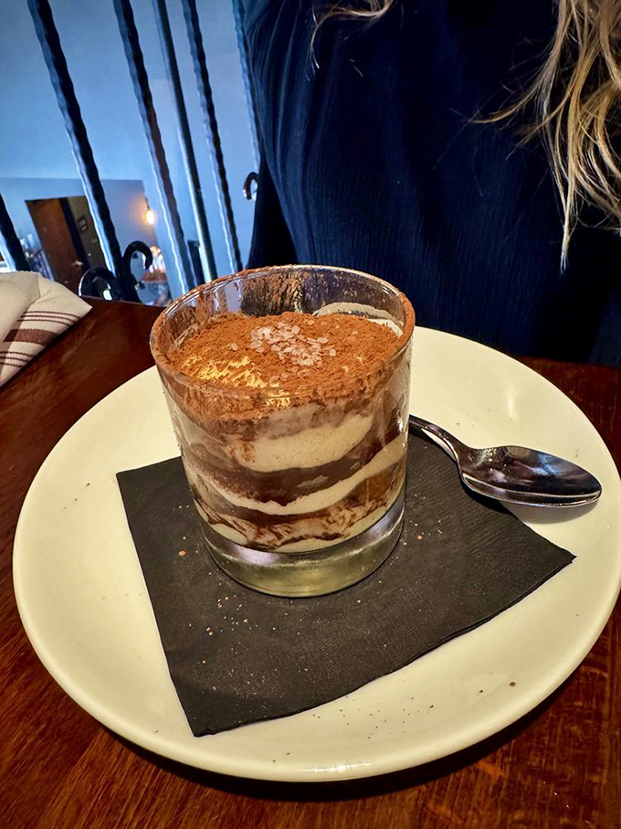 Layers of coffee-soaked goodness in a glass &ndash; this tiramisu doesn't just end your meal, it provides closure to your week.