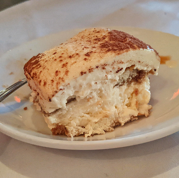 Tiramisu so perfectly executed it could make an Italian grandmother weep with joy. That dusting of cocoa is the culinary equivalent of a perfect sunset.