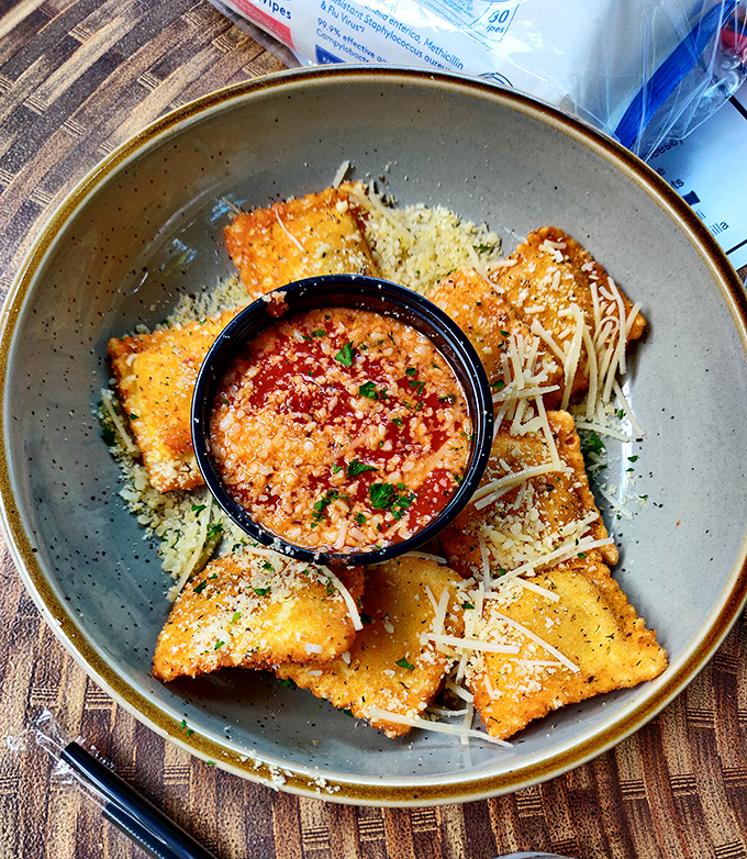 Golden-brown toasted ravioli surrounding a vibrant dipping sauce &ndash; Missouri's favorite appetizer dressed up for a night on the town.