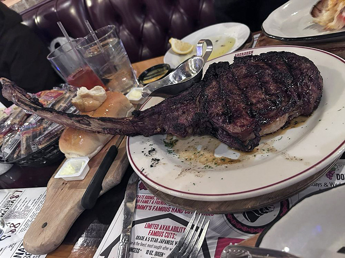 Some call it a Tomahawk steak. I call it the "conversation stopper"&mdash;when it arrives, all talk ceases except for the occasional reverent "wow."