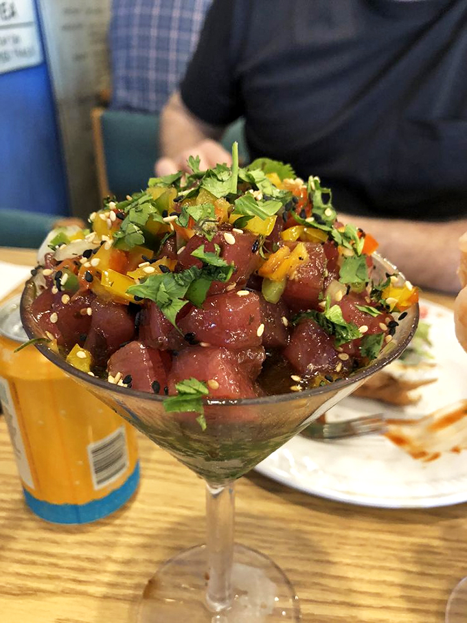 This Ahi Tuna Poke isn't just a dish&mdash;it's an edible jewel box of ruby-red tuna, vibrant vegetables, and fresh herbs.
