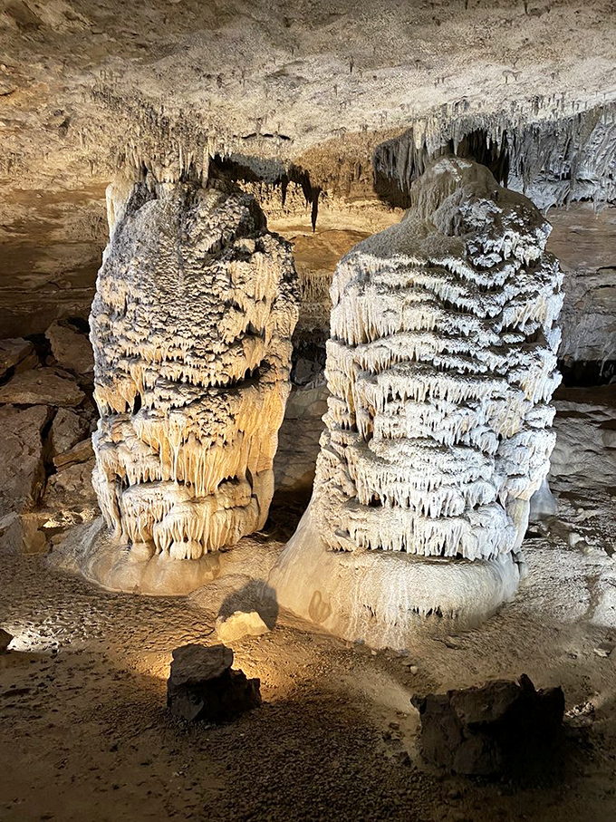 The Twin Columns stand like nature's own pillars of creation. Imagine the patience required&mdash;making these is like waiting for paint to dry, if paint took millennia.