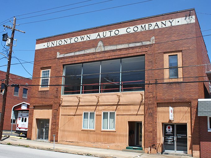 The Uniontown Auto Company building stands as a brick-and-mortar reminder of America's love affair with automobiles and small-town entrepreneurship.