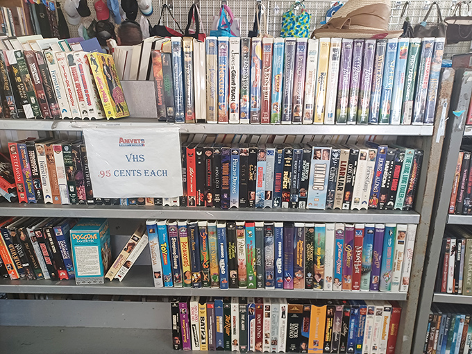 VHS tapes at 95 cents each&mdash;a time capsule of entertainment history where "Be Kind, Rewind" wasn't just a suggestion but a social contract.