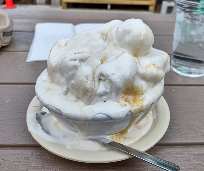 Cloud-like scoops of vanilla that make store-bought versions seem like distant, disappointing relatives. This is what ice cream dreams are made of.