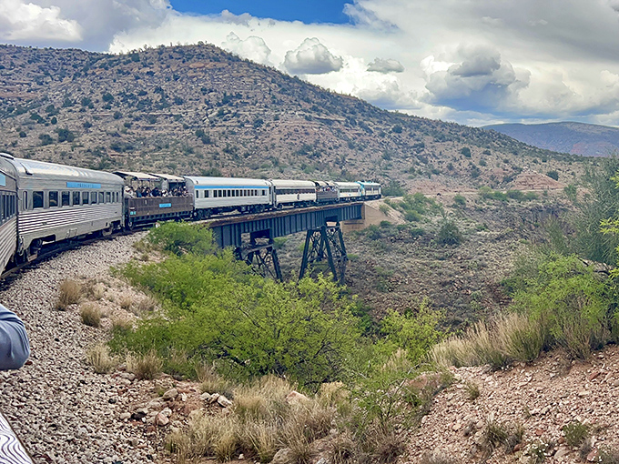 All aboard the Verde Canyon Railroad, where retirement dreams chug along scenic routes without depleting your savings account.