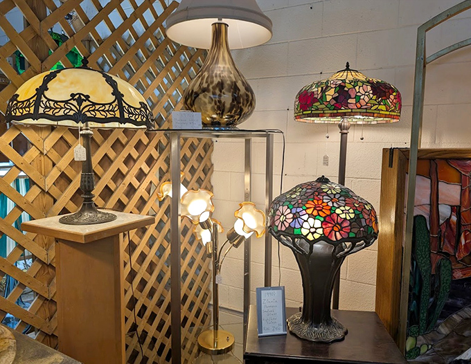 Tiffany-style lamps that transform any room from "just moved in" to "old money elegance." Light fixtures that tell stories better than most bestsellers.