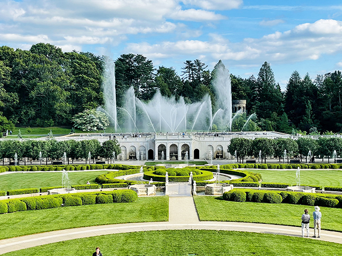 Where fountains dance higher than your retirement hopes. The Main Fountain Garden's spectacular shows draw crowds from across the state.
