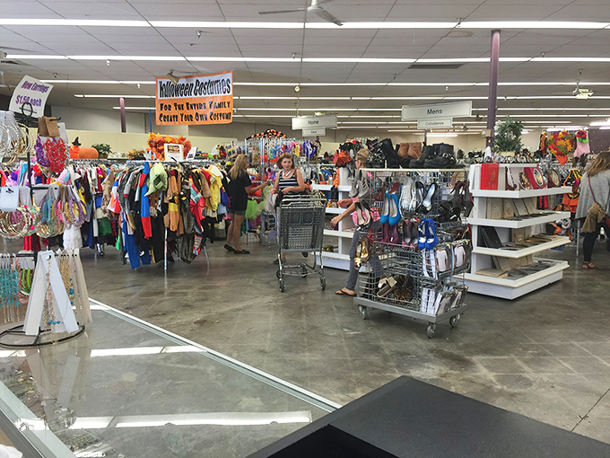 Halloween headquarters! Where costume dreams come true without the nightmare prices. That witch hat might have previous dance experience.