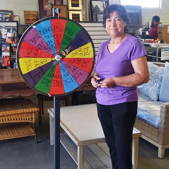 The discount wheel of fortune! Spin for additional savings on already incredible deals&mdash;like game shows but with better prizes.