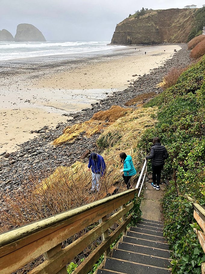 The stairway to beach heaven. That first glimpse of Oceanside's shoreline is worth every step down&mdash;though you might question this wisdom on the return trip.