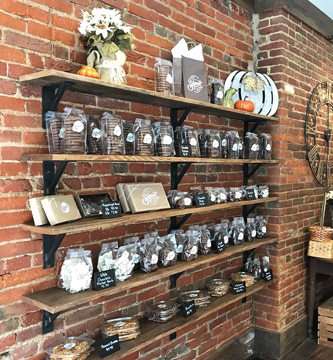 This chocolate wall display makes Willy Wonka's factory look like amateur hour in the sweetest way possible.